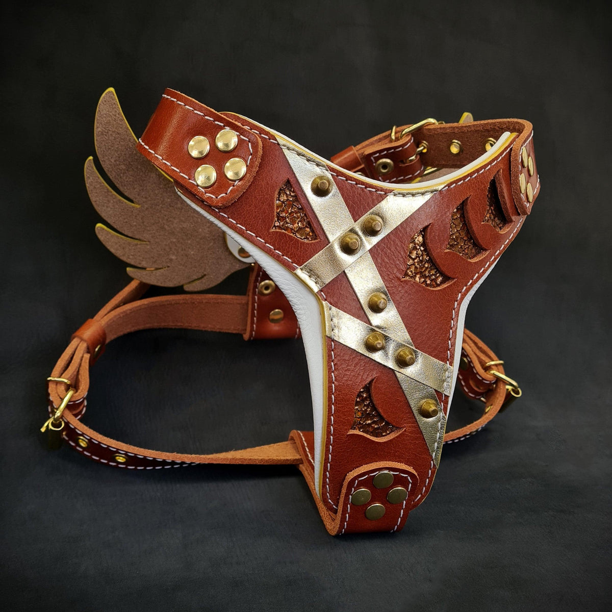 The "Hermes" leather harness - Small to Medium Size – Rocky & Maggie's