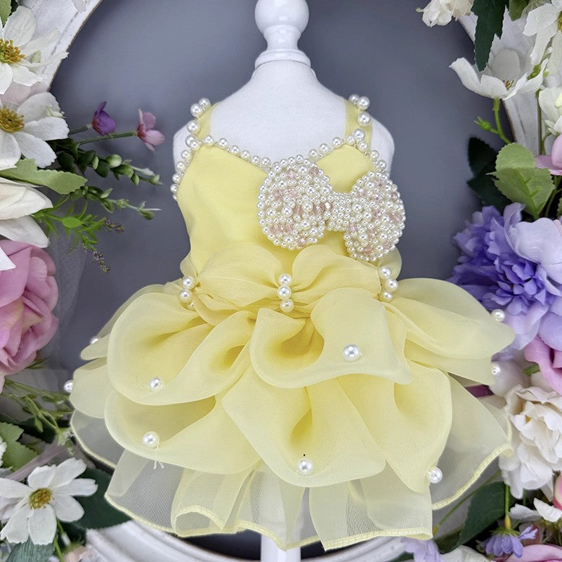 Handmade Elegant Yellow Pearl Princess Dress – Rocky & Maggie's