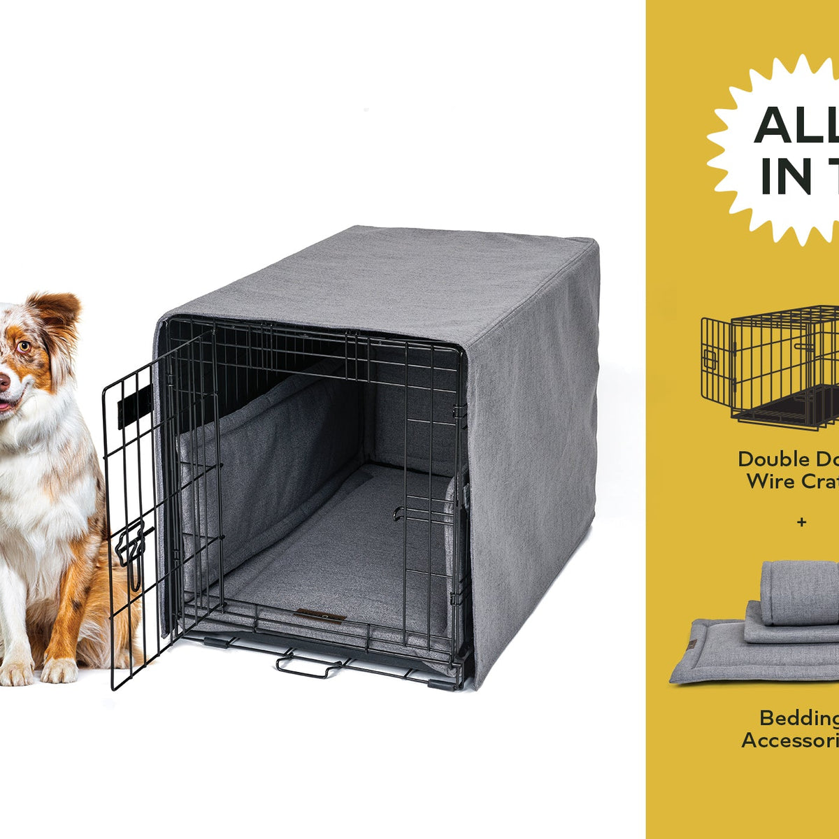 All in 1 Crate Kit Set- 5 pc includes Wire Crate – Rocky & Maggie's