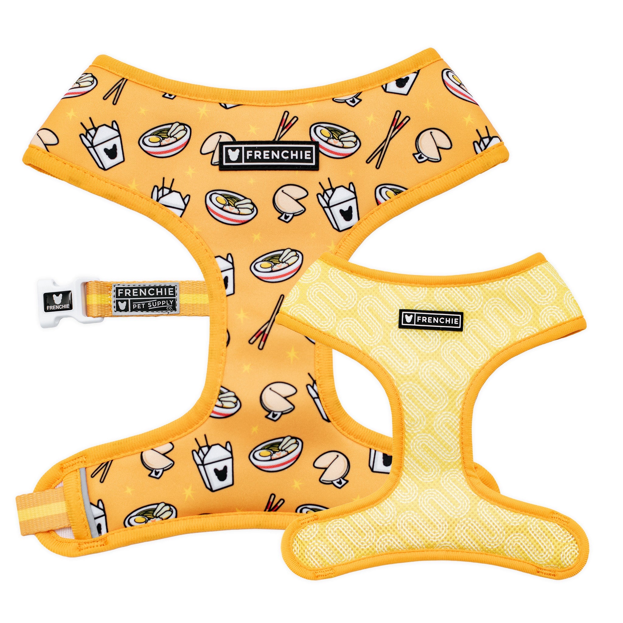 Frenchie Duo Reversible Harness - Frenchie Takeout – Rocky & Maggie's ...