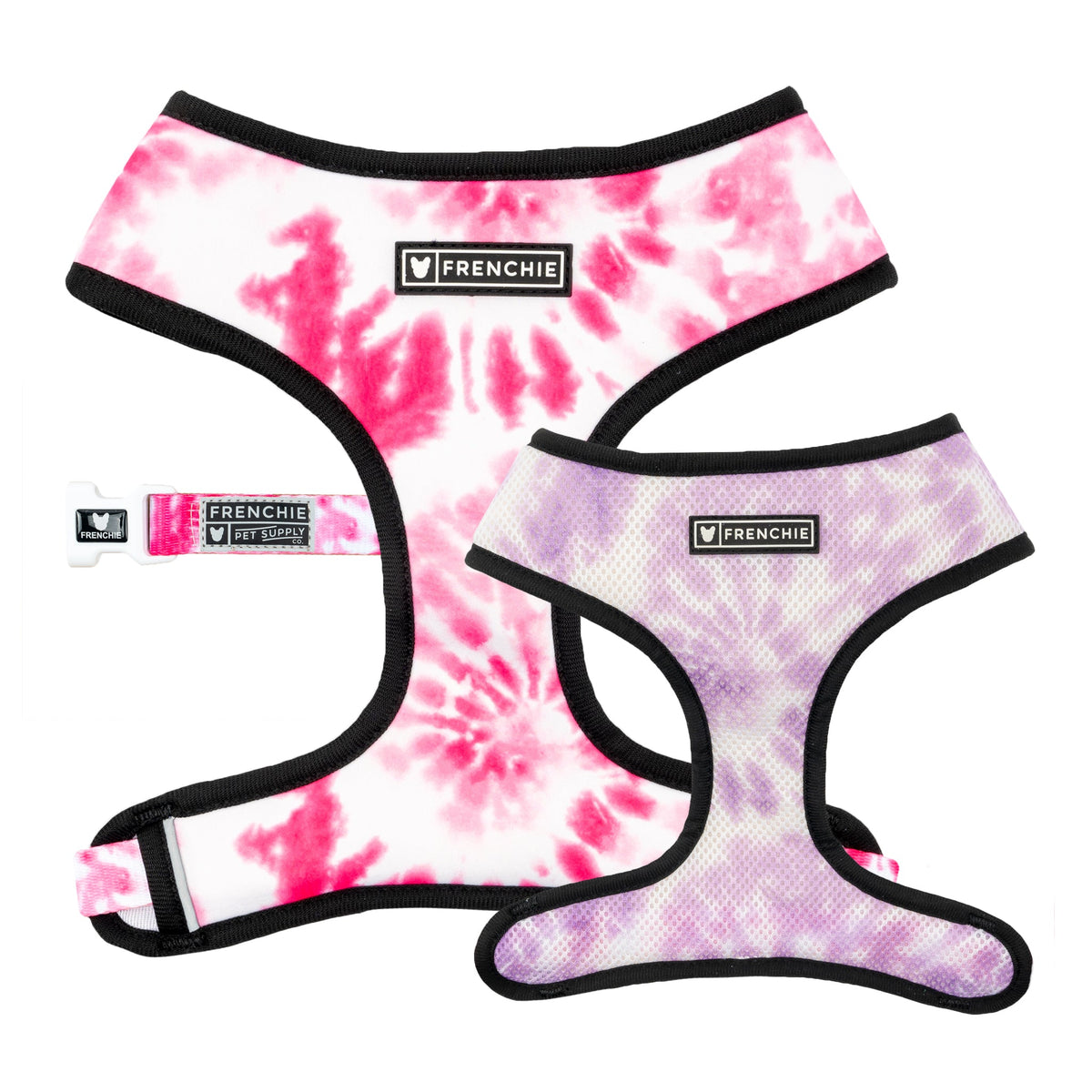 Frenchie Duo Reversible Harness - Pink Tie Dye – Rocky & Maggie's