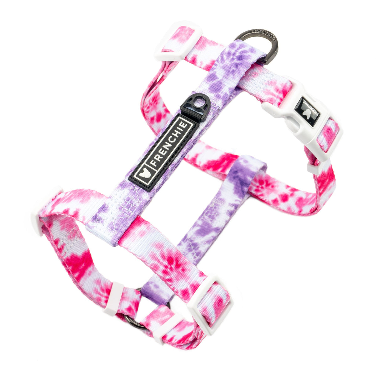 Frenchie Strap Harness - Pink Tie Dye – Rocky & Maggie's | Pet Grooming ...
