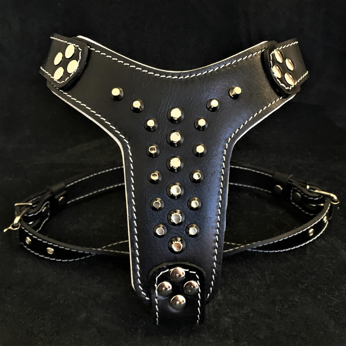 The "Rocky" studded leather harness Small to Medium Size – Rocky & Maggie's