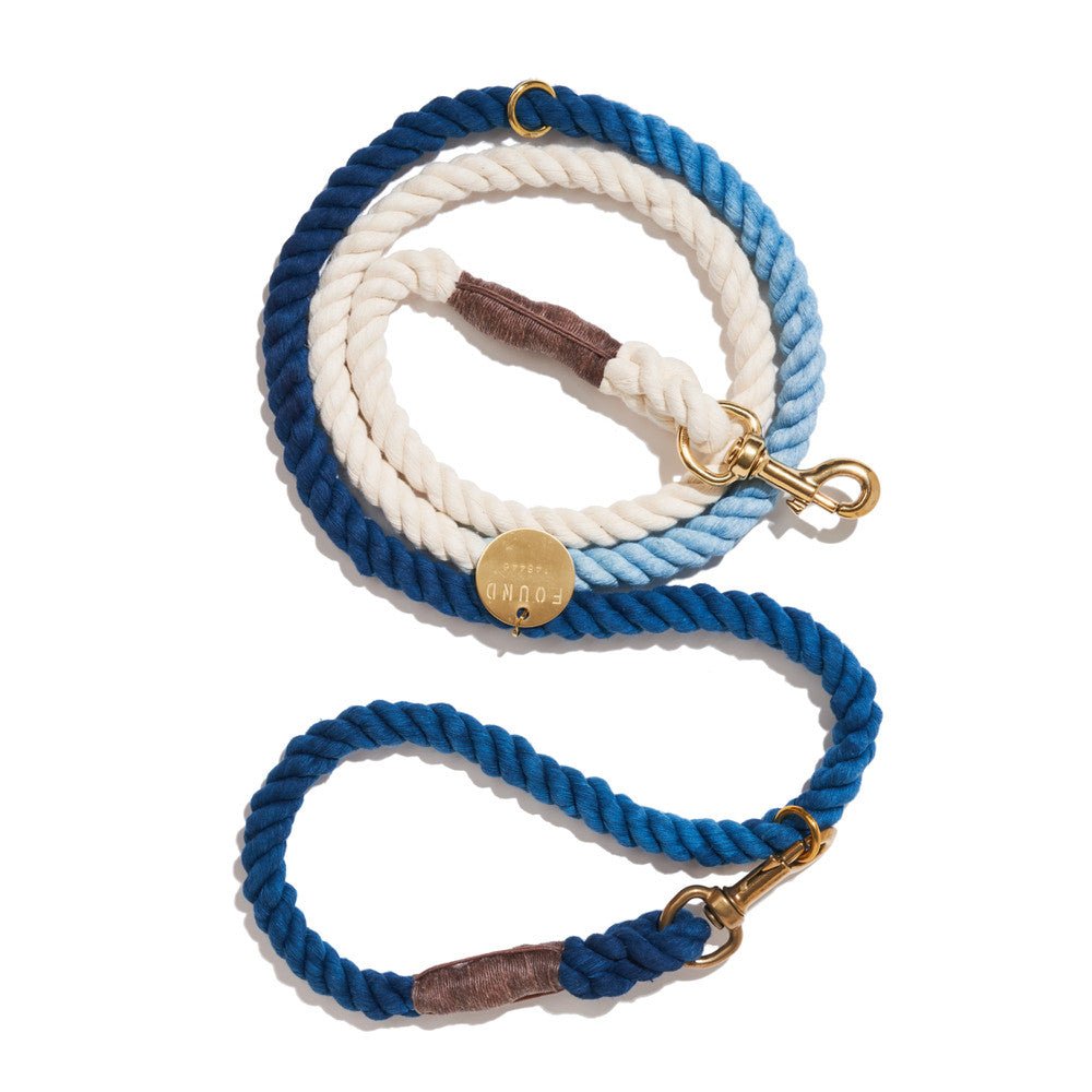 Navy Cotton Rope Dog Leash | Bolt Snaps, Adjustable – Rocky & Maggie's