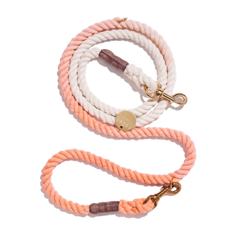 Peach Cotton Rope Dog Leash | Bolt Snaps, Adjustable – Rocky & Maggie's