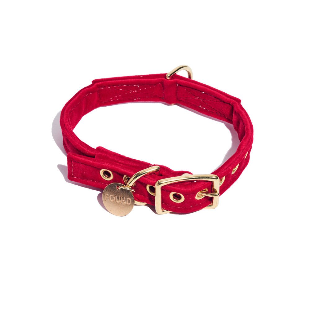 Red Washable Velvet Cat & Dog Collar – Rocky & Maggie's